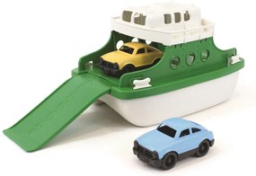 Green Toys Trajekt zeleno-bílý s autíčky
