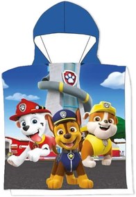 Chlapecké plážové pončo - osuška s kapucí Tlapková patrola - Paw Patrol - 100% bavlna - 55 x 110 cm