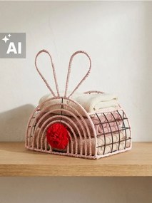 Sinsay - Úložný koš s oušky - pastelová růžová