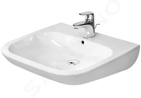 DURAVIT - D-Code Umyvadlo Med, 600x555 mm, s 1 otvorem pro baterii, alpská bílá (23126000002)