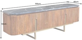 Designový TV stolek Daichi 160 cm mango/mramor