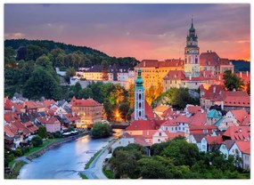 Skleněný obraz - Český Krumlov (70x50 cm)