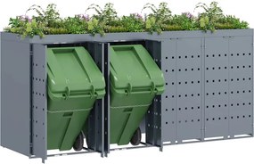 Úložný box na 4 popelnice Světle šedá 272 x 77,5 x 121,5 cm 3394750