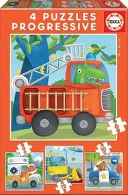 EDUCA Puzzle Zvířecí záchranáři 4v1 / (6  9  12  16 dílků) / od 3 let