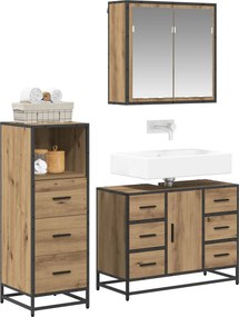 Sada koupelnového nábytku 3 ks Artisanový dub 80 x 33 x 60 cm 3402537