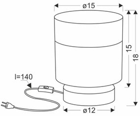 Stolní lampa PORTO 1xE27/60W/230V černá/hnědá