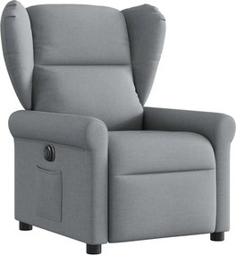 Elektrické polohovací křeslo světle šedé textil 3303354