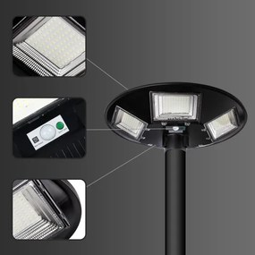 LED Solární pouliční lampa se senzorem LED/22W/6V 6500K IP65 černá + DO