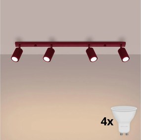 Brilagi - LED Bodové svítidlo CRESTO 4xGU10/10W/230V burgundy