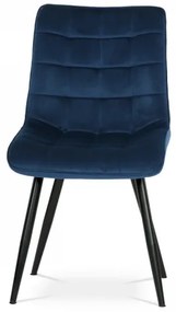 Jídelní židle modrý samet, nohy černý kov CT-384 BLUE4