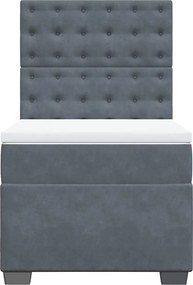 Box spring postel s matrací tmavě šedá 80 x 200 cm samet 3293075
