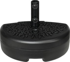 Stojan na slunečník Outsunny pro stěnu Ø38/48 mm polokruhový plnitelný se 21 kg vody nebo 18 kg písku pro zahradu, terasu, venkovní použití, 50x31x38