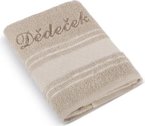 Bellatex Froté ručník mozaika se jménem DĚDEČEK Ručník 50x100 cm béžová