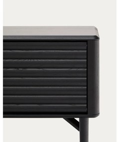 Černý TV stolek v dekoru dubu 200x57x35 cm Lenon – Kave Home