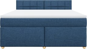 Box spring postel s matrací modrá 180x200 cm textil 3286765