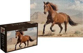 INTERDRUK Puzzle Wild Horses 2: Hnědý divoký kůň / 1000 dílků