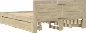 Rám postele s čelem dub sonoma 135 x 190 cm kompozitní dřevo 3295599