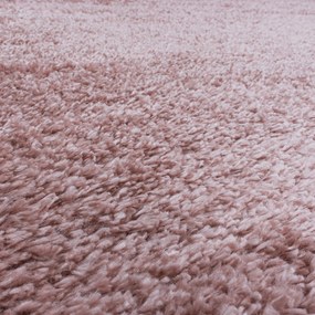Ayyildiz, Kusový koberec Fluffy Shaggy 3500 rose kruh, 80x80 (průměr) kruh, růžová, ložnice