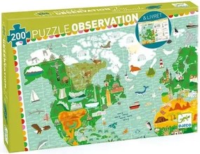 DJECO Puzzle Observation: Kolem světa / 200 dílků / 61x38 cm