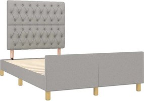 Rám postele bez matrace světle šedá 120 x 200 cm textil 3125284