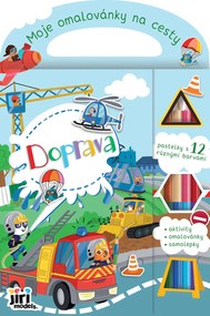 JIRI MODELS Moje omalovánky na cesty Doprava s pastelkami a samolepkami 6