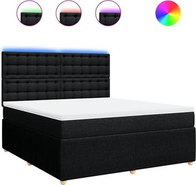 Box spring postel s matrací černá 180x200 cm textil 3294451