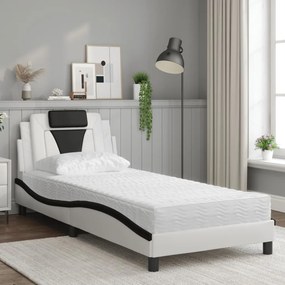 Postel Viana s matrací bílá a černá 90 x 200 cm umělá kůže 3208774