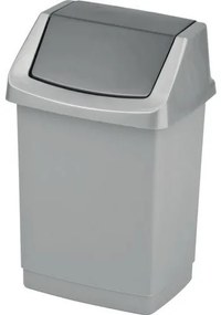 Plastový odpadkový koš Simple, objem 15 l, stříbrný