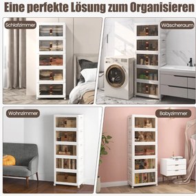 Costway Skládací úložný box s víkem 316 Úložné boxy L 5 sada plastová krabice