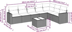8dílná zahradní sedací souprava s poduškami béžová polyratan 3251395