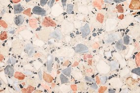 DIMEX | Samolepicí vliesová fototapeta na zeď Terrazzo podlahová textura MA-5-2348 | 375 x 250 cm | modrá, červená, bílá, oranžová