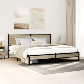 Kovový rám postele bez matrace dub sonoma 183 x 213 cm 3301392