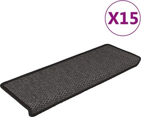 Samolepící nášlapy na schody vzhled sisal 15 ks 65x21x4 cm 326885