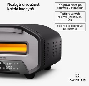 Klarstein PizzaForno elektrická pec na pizzu s výkonem 1 700 W, 7 programů + paměťová funkce, digitální displej