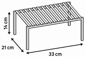VILDE Přídavná bytelná a pevná police, černý kov VILDE, 33x21x14
