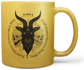 Hrnek Baphomet skull (zlatý) (Náplň hrníčku: Žádná)