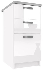 Kuchyňská skříňka Belini spodní se zásuvkami 40 cm bílý lesk s pracovní deskou  INF SDSZ40/0/WT/W/0/F
