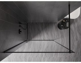 Mexen, Mexen Kioto-F sprchová stěna s rámem 55 x 202 cm, 8 mm průhledná, černá - 800-055-104-70-00