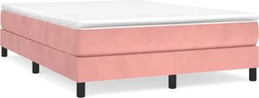 Box spring postel s matrací růžová 140x190 cm samet 3144332