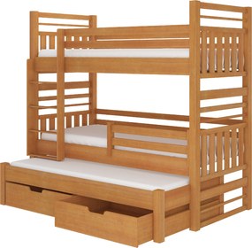ADRK Furniture Třílůžková patrová postel HIPPO 200x90 CH-Hip-Al-208-E1915