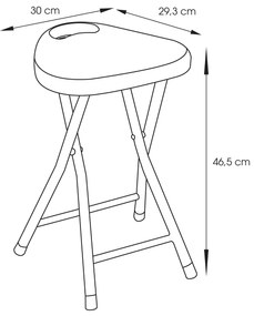 Aqualine, Koupelnová židle 30x46,5x29,3 cm, bílá, CO75