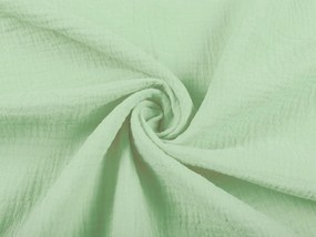 Biante Dětské mušelínové povlečení do postýlky Nature MSN-002 Pastelově zelené Do postýlky 100x135 a 40x60 cm