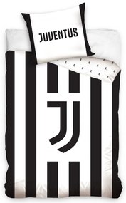 Vesna | Povlečení bavlna FC Juventus White Stripes 140x200 cm + 70x90 cm