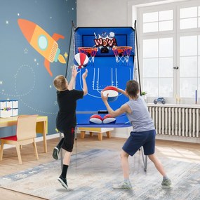Costway 8 v 1 basketbalový stroj s 4 míči a vzduchovou pumpou a 8 herní režimy