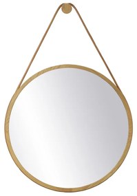 Kulaté zrcadlo Mossø s dubovým rámem Barva dřeva:: světlý dub, Průměr:: 60cm