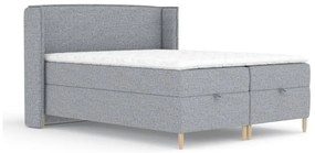 Šedá boxspring postel s úložným prostorem 200x200 cm Monpelli – Maison de Rêve