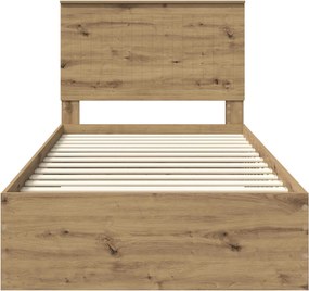 Rám postele s čelo Artisanový dub 100 x 200 cm Kompozitní dřevo 3411349