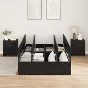 Rám postele s úložným prostorem Černý dub 120 x 200 cm 3335366