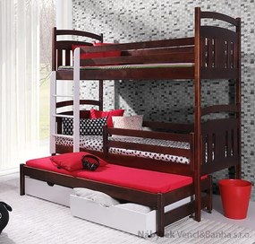 dřevěná patrová postel z masivního dřeva borovice Igor meblano