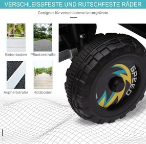 HOMCOM Elektrická čtyřkolka pro děti 18-36 měsíců, na baterie 6V s vpřed a vzad, maximální zatížení 20 kg, 72x40x45.5 cm, černá